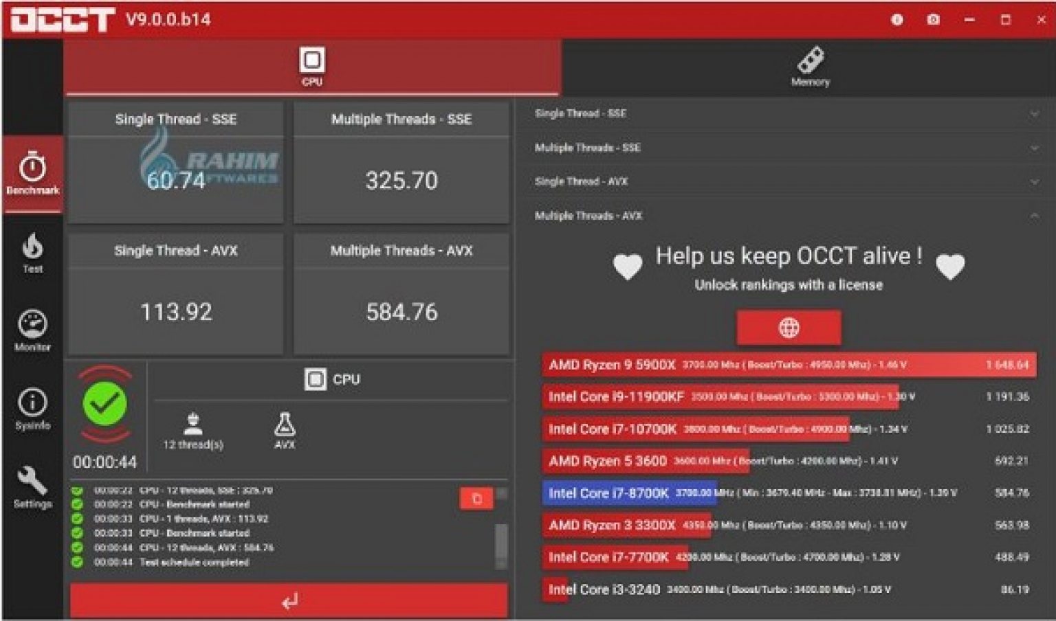 OCCT 14.1 Final Portable Free Download - Rahim soft